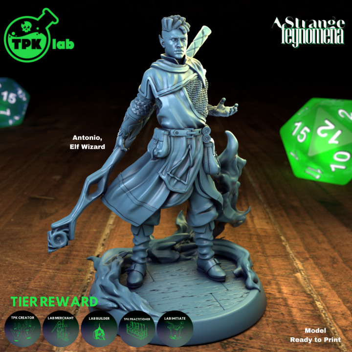 3D Printable Antonio, elf wizard by TPK Lab