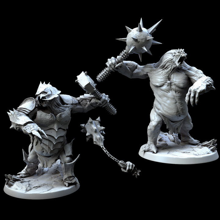 3D Printable Troll (pose 1 of 3) (armor and no armor/ 3 weapons) by ...