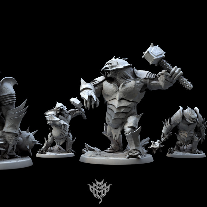 3D Printable Trolls (all 3 poses) (armor and no armor/ 3 weapons) by ...