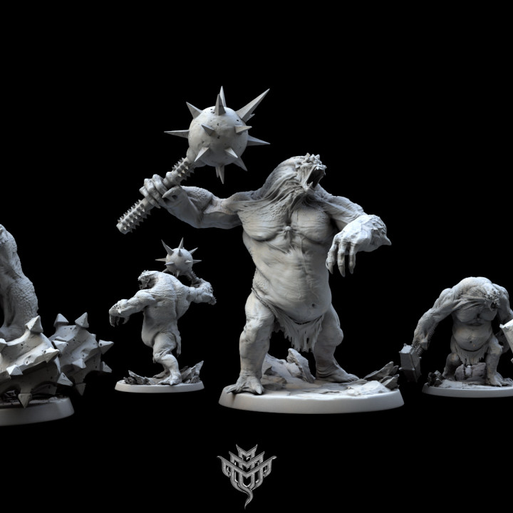 3D Printable Trolls (all 3 poses) (armor and no armor/ 3 weapons) by ...