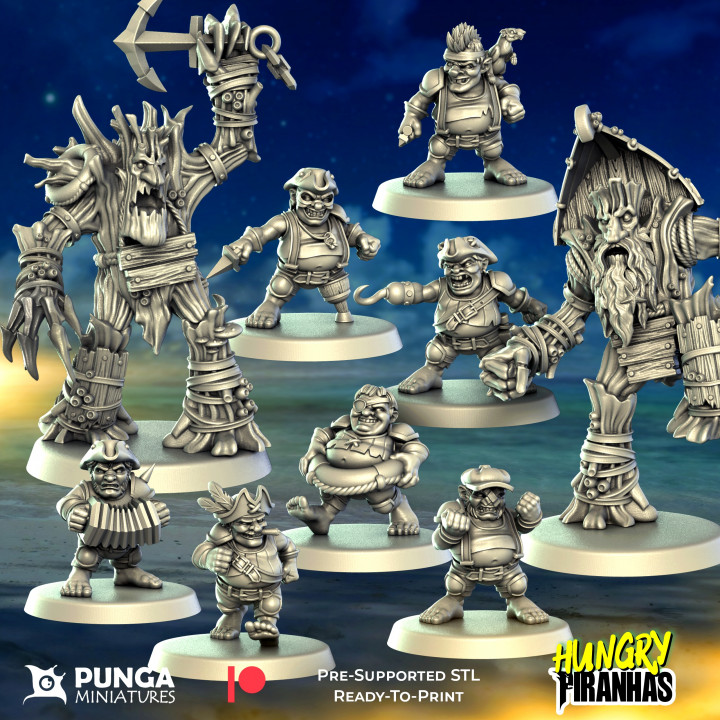 3D Printable Hungry Piranhas full team by Punga Miniatures