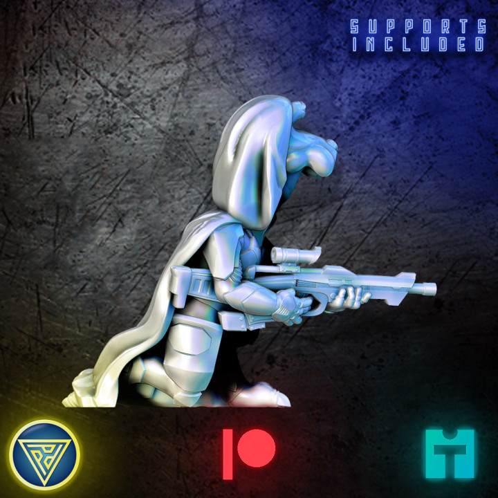 3D Printable Eyestalk Alien Sniper by Print Paint Play