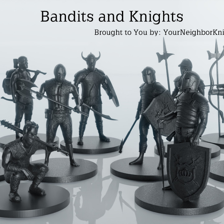 3D Printable Bandits and Knights Vol. I by YourNeighborKnight Minis