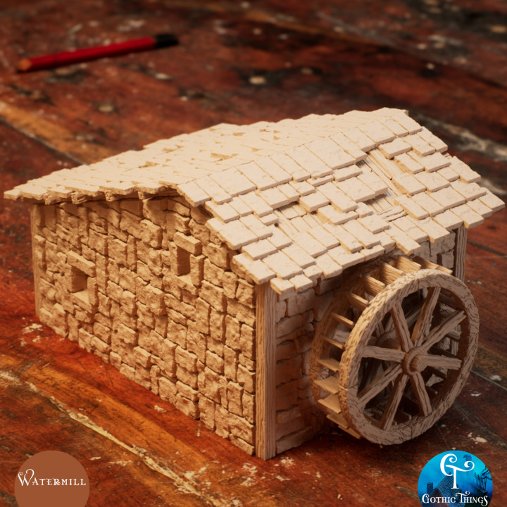 3D Printable Watermill by Gothic Things
