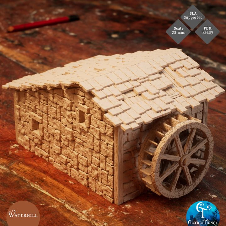 3D Printable Watermill by Gothic Things