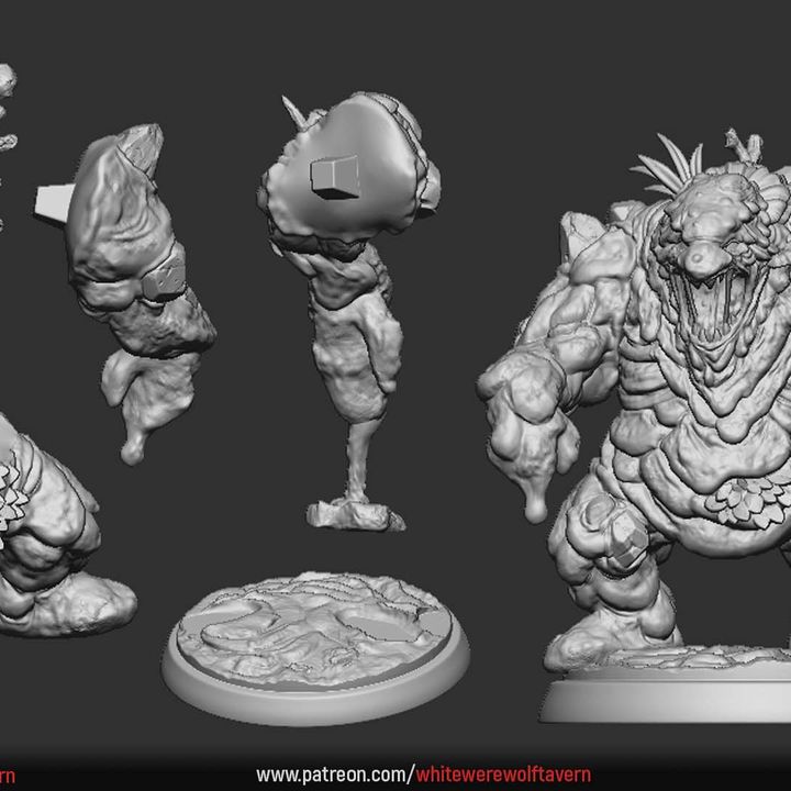 3D Printable Swamp Golem pre-supported by White Werewolf Tavern