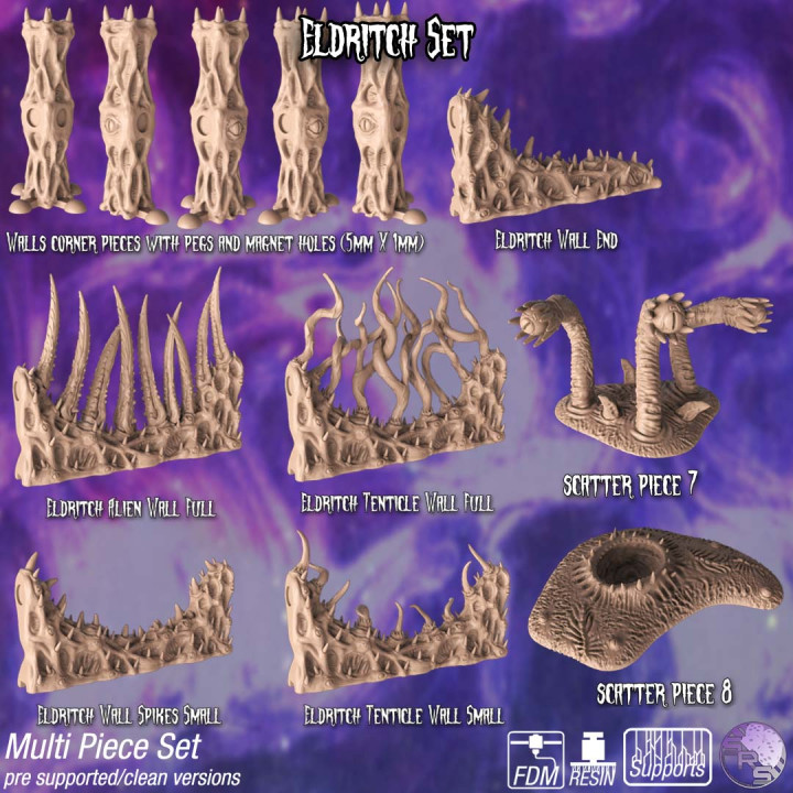 3D Printable Eldritch Scatter Terrain Set by Sync Ratio Systems