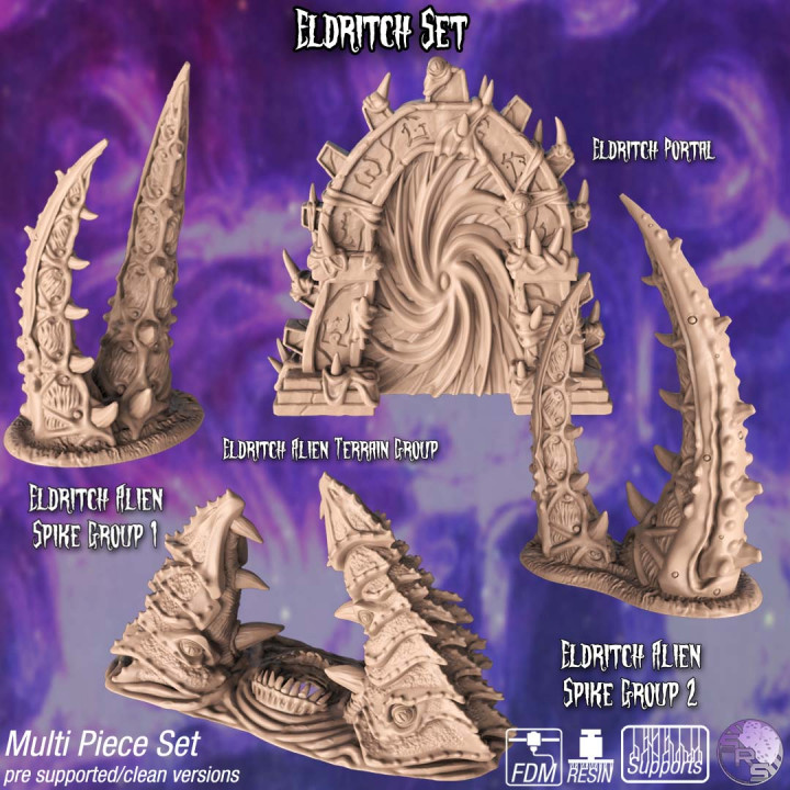 3D Printable Eldritch Scatter Terrain Set by Sync Ratio Systems