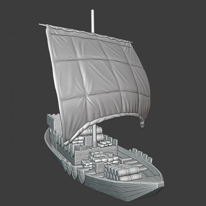 3D Printable Medieval Teutonic Rivership - with cargo by Northern ...