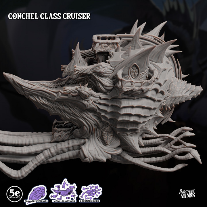 3D Printable Airship - Conchel Class Cruiser by Sordane Publishing