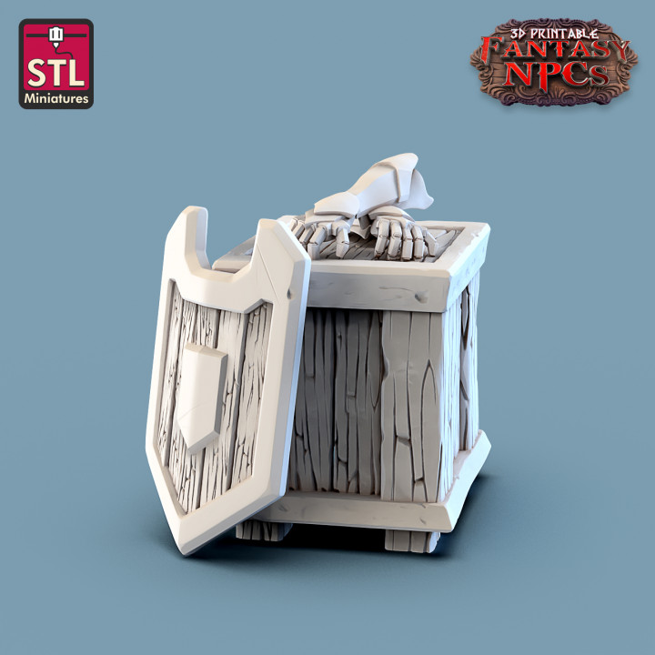 3D Printable Fantasy NPCs - Armour Merchant Set by STL Miniatures