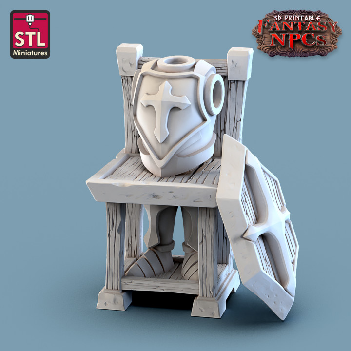 3D Printable Fantasy NPCs - Armour Merchant Set by STL Miniatures