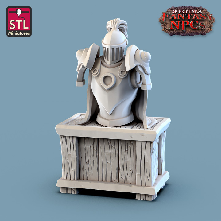 3D Printable Fantasy NPCs - Armour Merchant Set by STL Miniatures