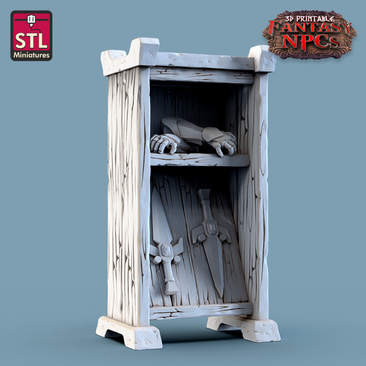 3D Printable Fantasy NPCs - Armour Merchant Set by STL Miniatures