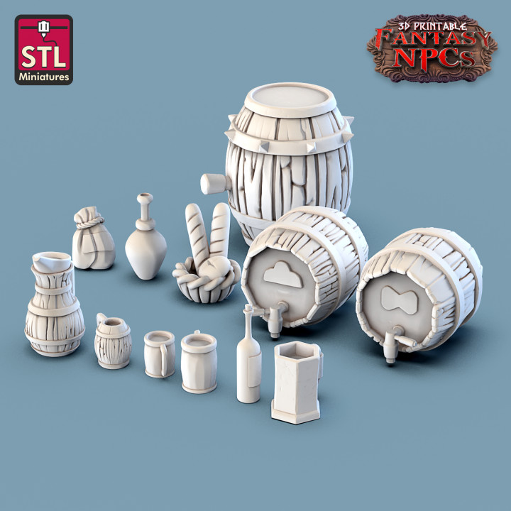 3D Printable Fantasy NPCs - Inn Set by STL Miniatures