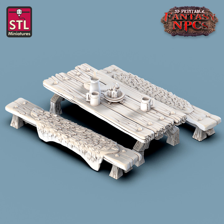 3D Printable Fantasy NPCs - Inn Set by STL Miniatures