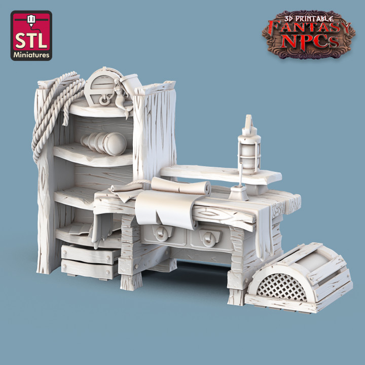 3D Printable Fantasy NPCs - Lighthouse Keeper Set by STL Miniatures