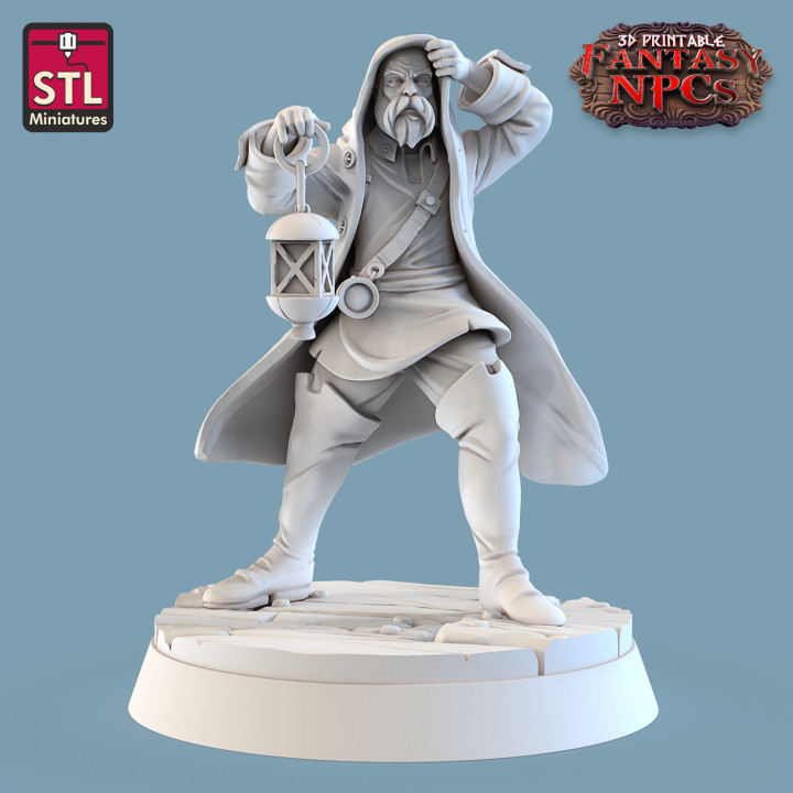 3D Printable Fantasy NPCs - Lighthouse Keeper Set by STL Miniatures