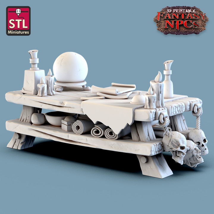 3D Printable Fantasy NPCs - Magic Item Vendor Set by STL Miniatures