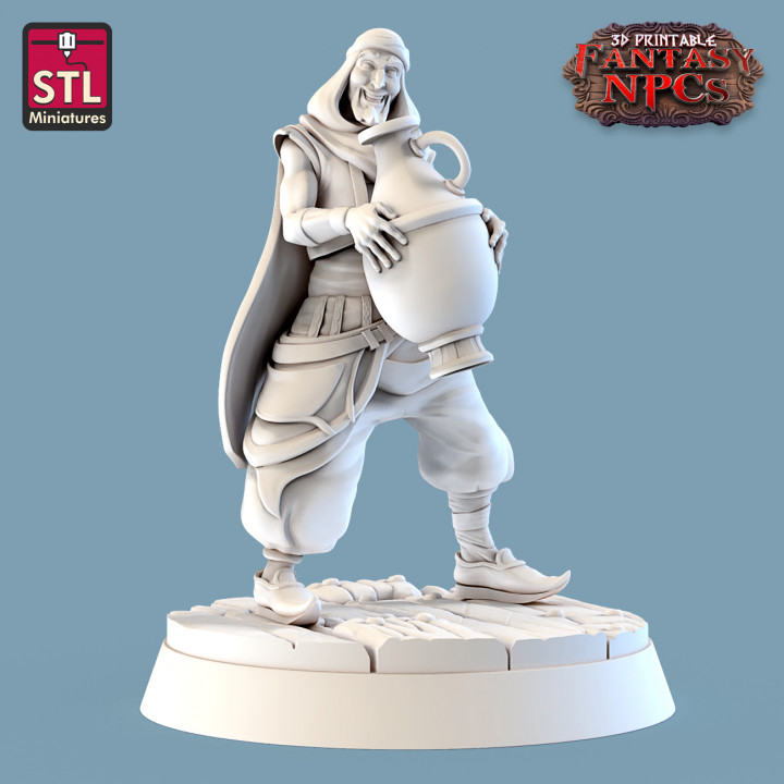 3D Printable Fantasy NPCs - Potter Set by STL Miniatures