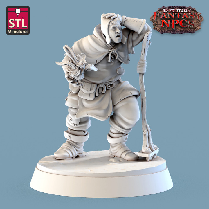 3D Printable Fantasy NPCs - Farmer Set by STL Miniatures
