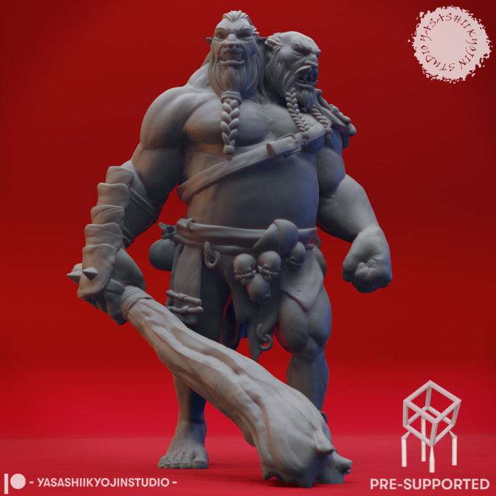 3D Printable Ettin - Tabletop Miniature (Pre-Supported) by Yasashii ...