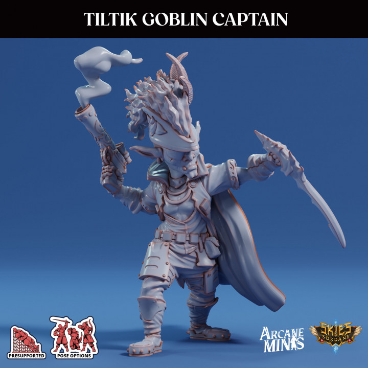3D Printable Tiltik Goblin Captain by Sordane Publishing