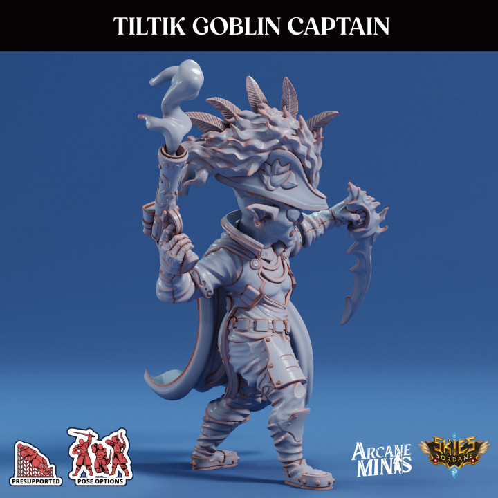 3D Printable Tiltik Goblin Captain by Sordane Publishing