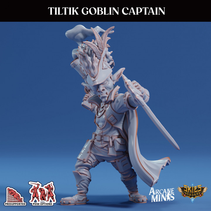 3D Printable Tiltik Goblin Captain by Sordane Publishing
