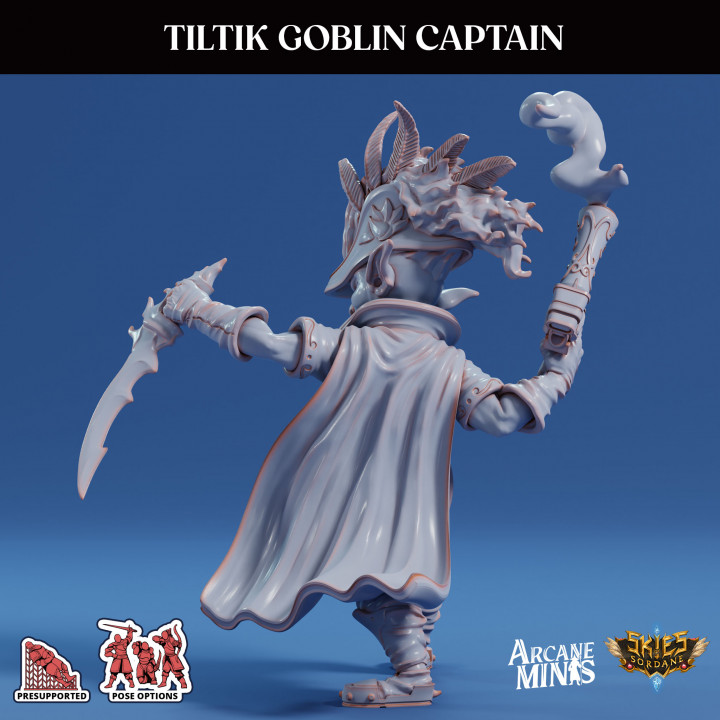 3D Printable Tiltik Goblin Captain by Sordane Publishing