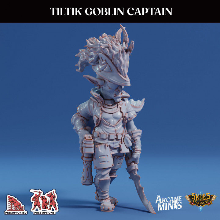 3D Printable Tiltik Goblin Captain by Sordane Publishing