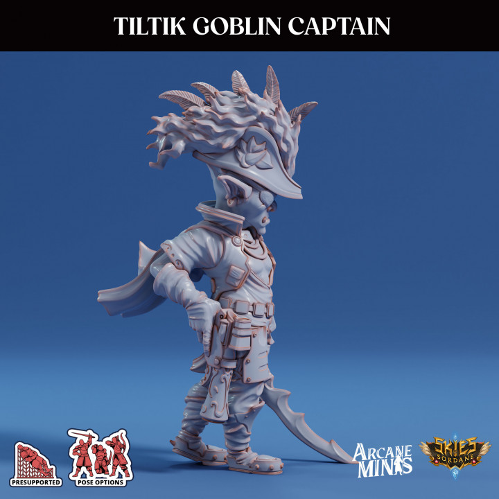 3D Printable Tiltik Goblin Captain by Sordane Publishing
