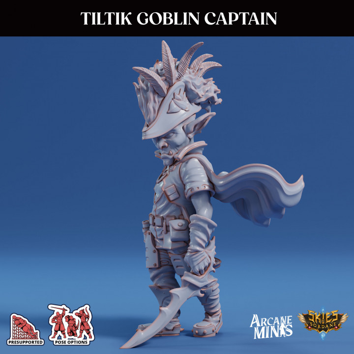 3D Printable Tiltik Goblin Captain by Sordane Publishing