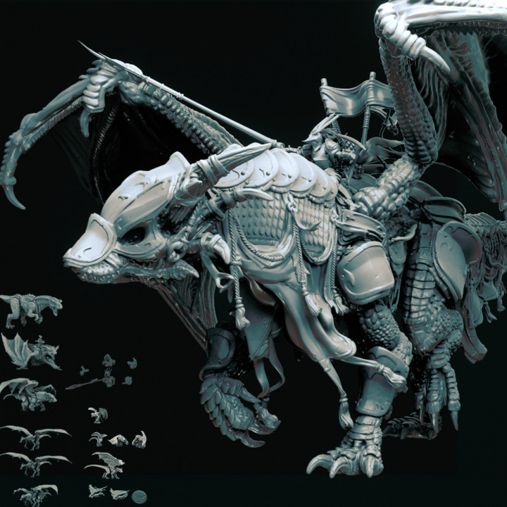 3D Printable Dragon multi part kit by ketaminies