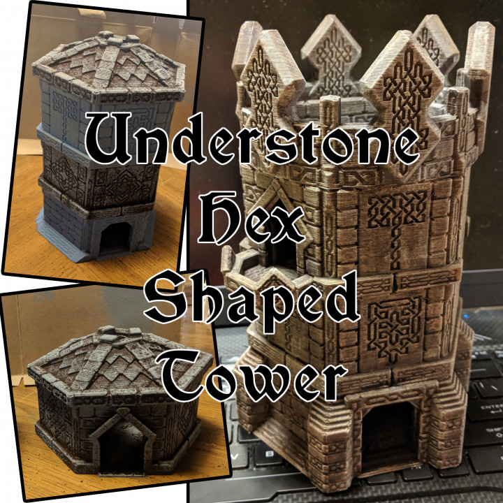 3D Printable Understone Tower - Hex shaped by brander roullett