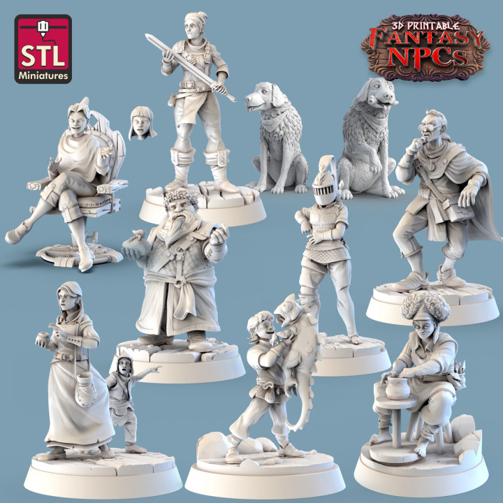 3D Printable Fantasy NPCs - SG4 Individual Characters by STL Miniatures