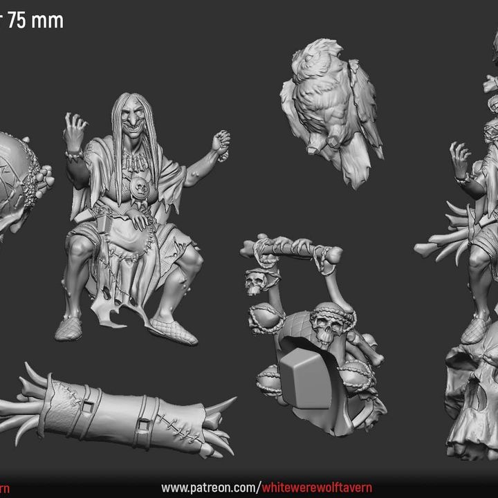 3D Printable Ruth braineater night hag 75 mm and 32 mm pre-supported ...