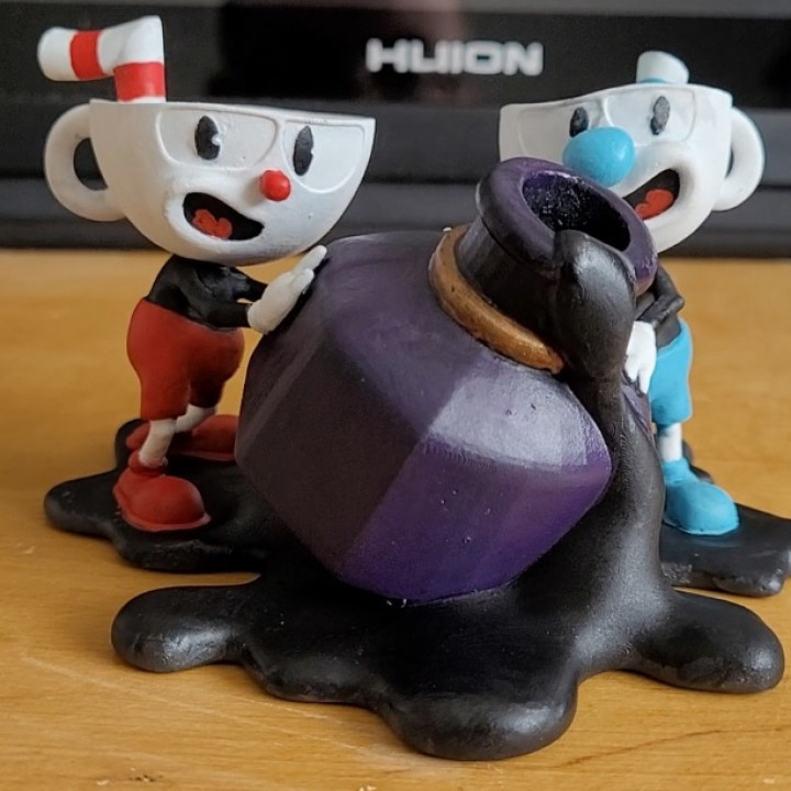 3D Printable Cuphead Graphics Tablet Pen holder by A Pendred