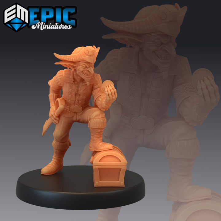 3D Printable Goblin Pirate Treasure / Green Skin Army Soldier / Corsair ...