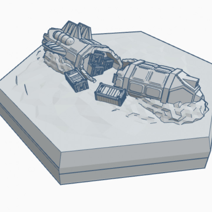 3D Printable Cargo Dropship Set Hex Map Scale by Wargame Forge