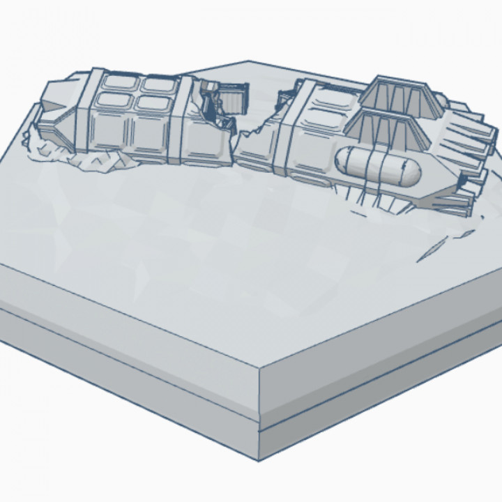 3D Printable Cargo Dropship Set Hex Map Scale by Wargame Forge