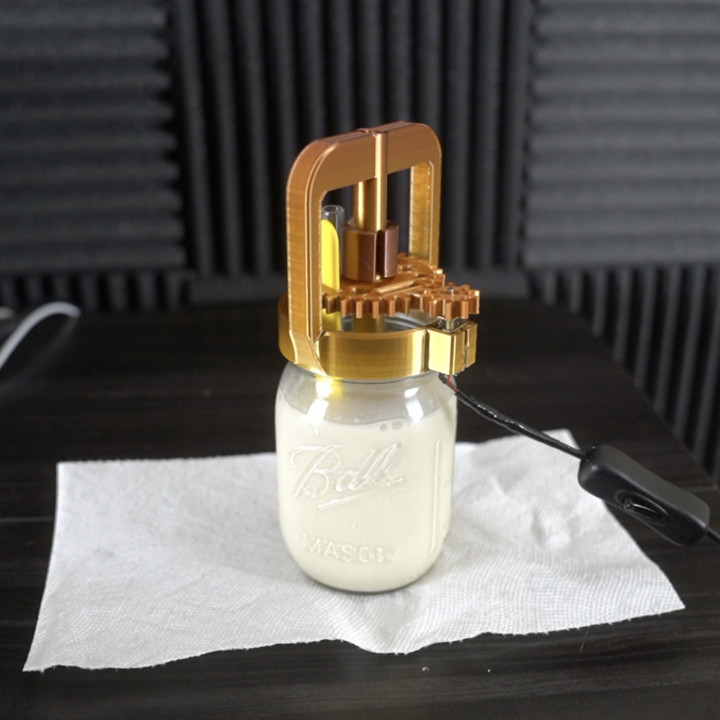 3D Printable Experimental Ice Cream Machine for Mason Jar by 3D Printer ...
