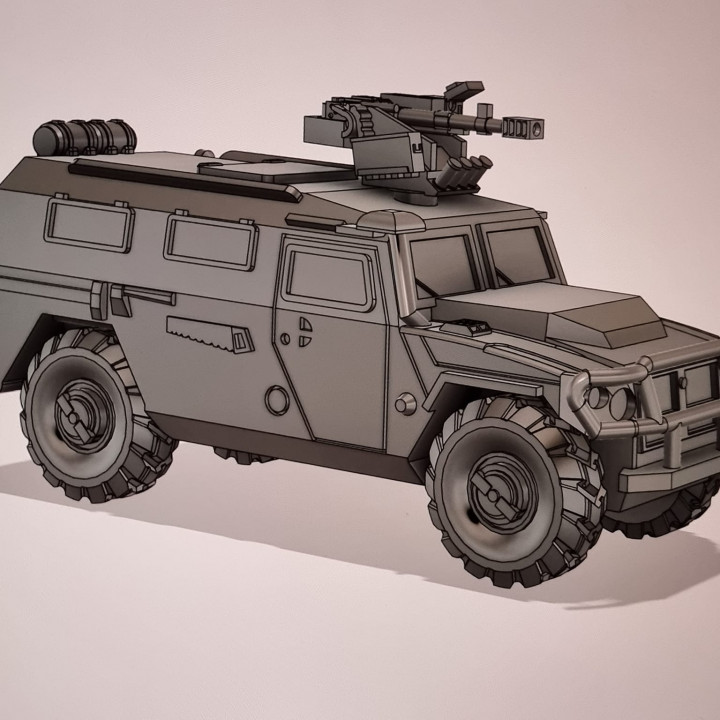 3D Printable GAZ TIGER M ABALET CROWS RWS 20mm 1/72 Elhiem Russian SUV ...