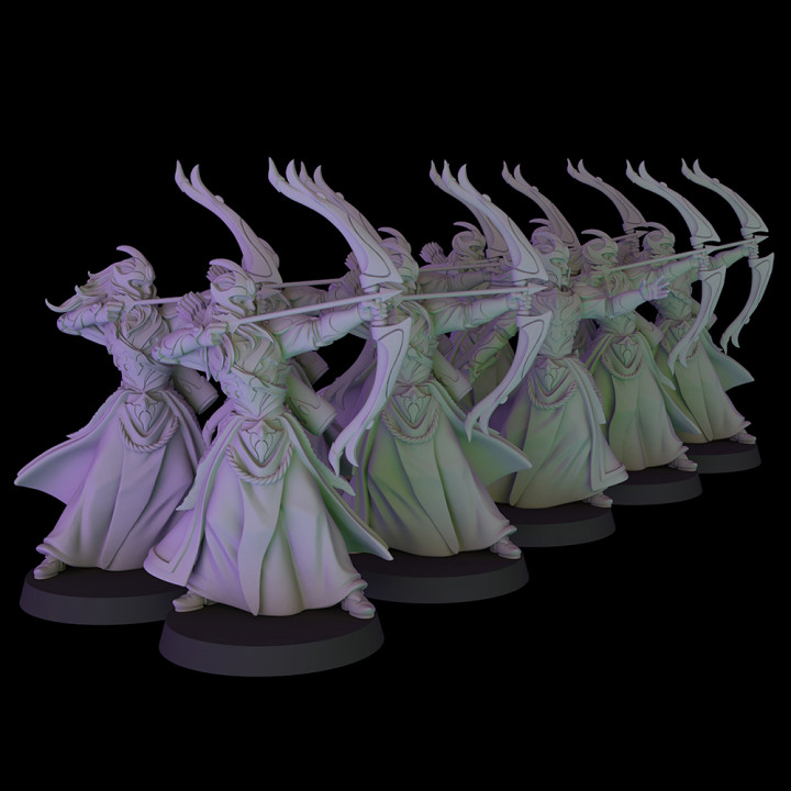 3D Printable Elven Archers by Fantasy Cult Miniatures