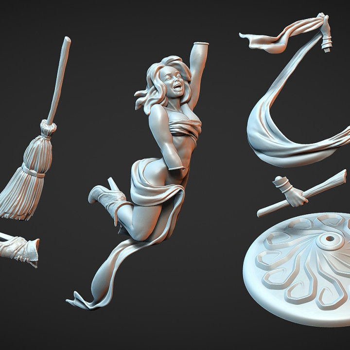 3D Printable Reeya the Witch - standalone version by Claydemon Miniatures