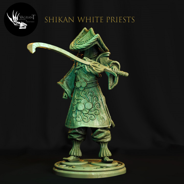 3D Printable Shikan's White priests by Vagrant Miniatures