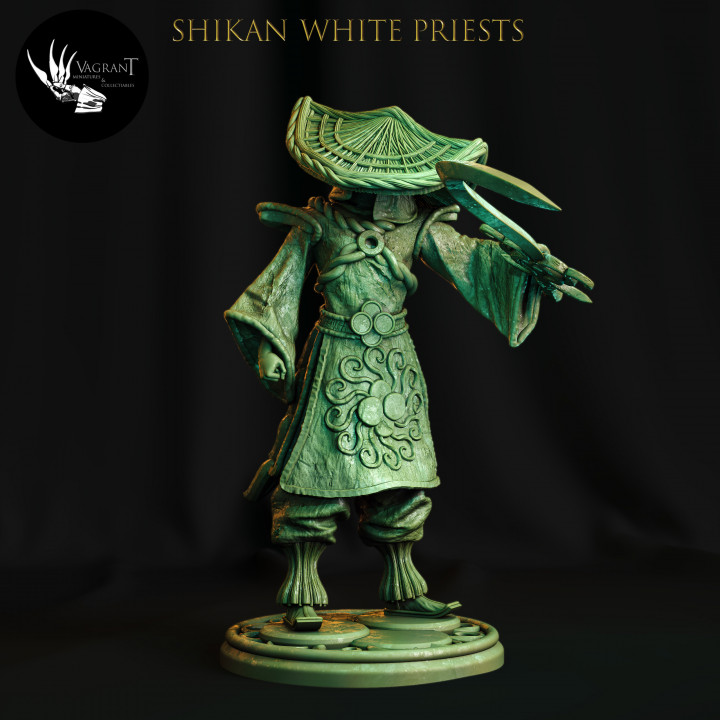 3D Printable Shikan's White priests by Vagrant Miniatures
