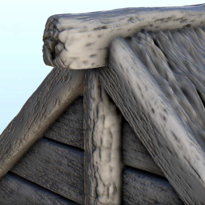 3D Printable Medieval house with terrace and thatched roof (1 ...