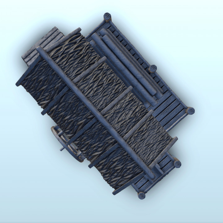 3D Printable Wood cutting water mill (10) - Medieval building middle ...