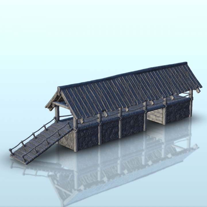 3D Printable Stone walkway with wooden roof and access ramp (12 ...